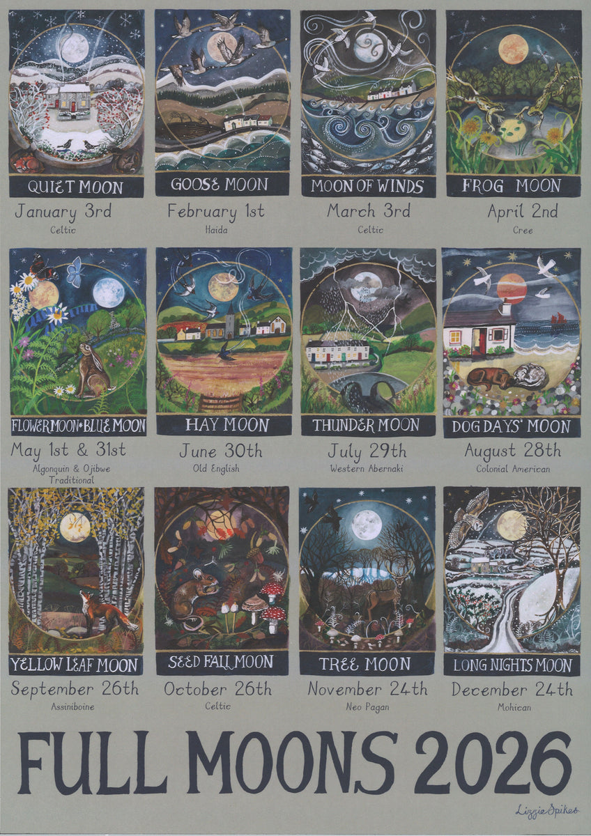 'Full Moons 2026' Poster by Lizzie Spikes – National Library of Wales ...